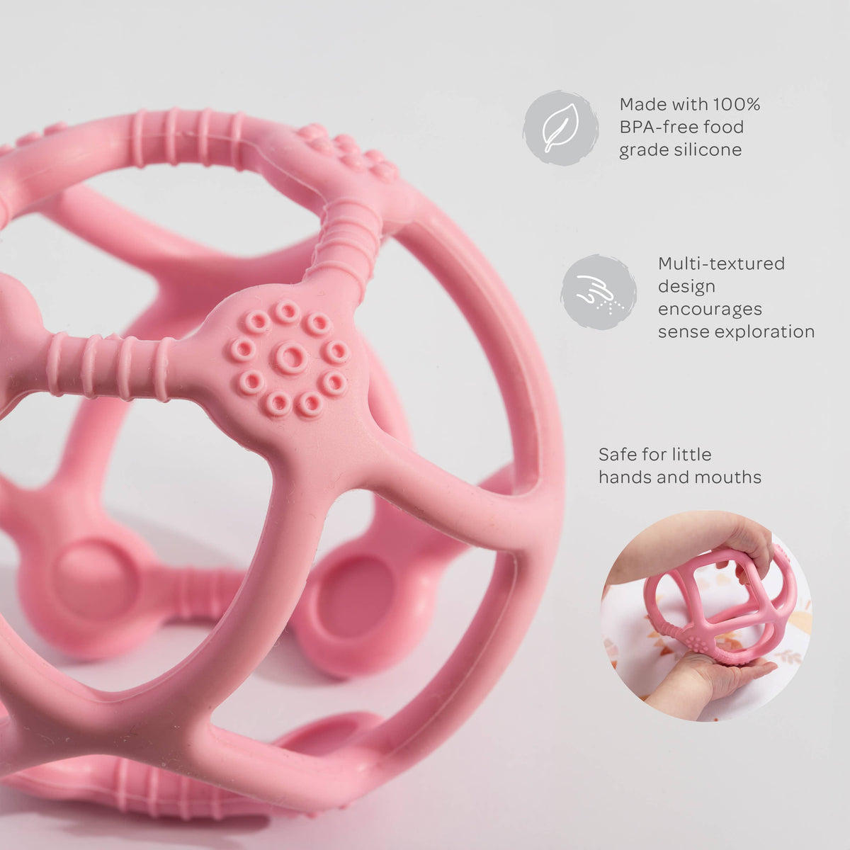 Playground | Silicone Teething Ball - Light Pink – Nurture Tribe